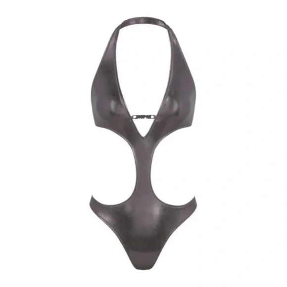 SKIMS | Swim | Skims Metallic Swim Halter Monokini | Poshmark